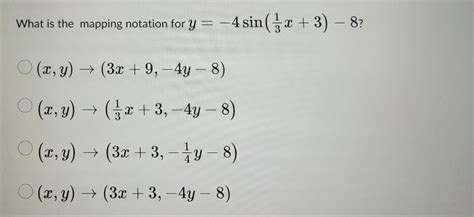 Answered What Is The Mapping Notation For Y 4 Bartleby