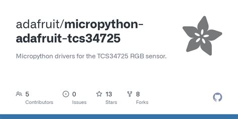 Github Adafruitmicropython Adafruit Tcs34725 Micropython Drivers For The Tcs34725 Rgb Sensor