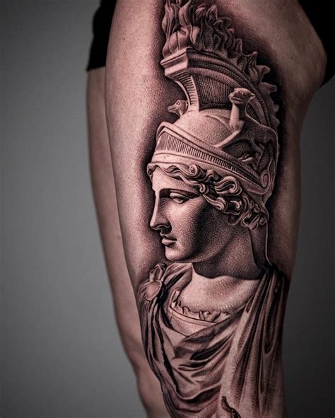 Athena Goddess Statue Tattoo
