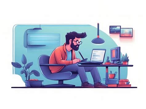 premium photo man computer programmer working at computer