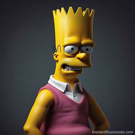 Bart Simpson Sitting With His Headphones Listening To Music Prompts Stable Diffusion Online