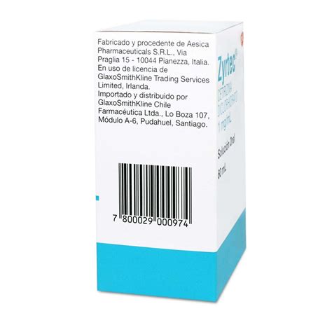 Zyrtec Cetirizina 1mg Ml Jarabe 60 Ml Cruz Verde