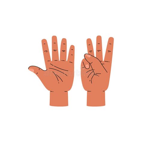 Hands Of People Counting Vector Illustrations Set Stock Vector