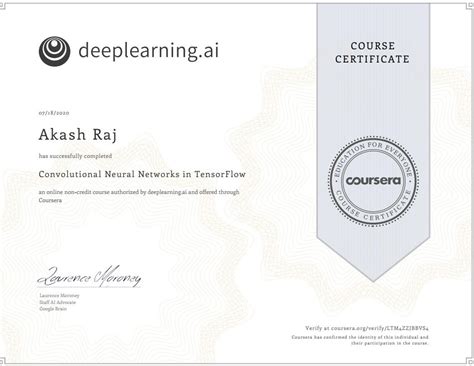 Coursera Deeplearningai Tensorflow Akash Raj