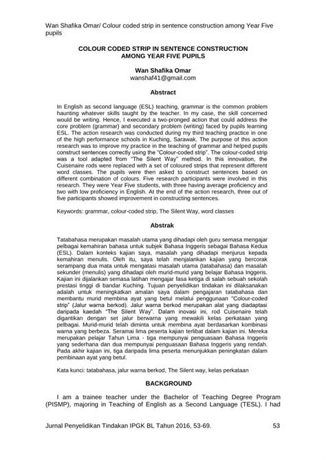 Pdf Colour Coded Strip In Sentence · Pdf Filejurnal Penyelidikan