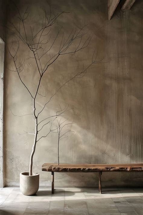 Wabi Sabi Wall Textured Tranquility Японские ремесла Гостиные лофт