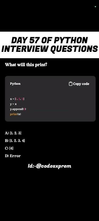 Day 57 Python Interview Prep Tricky Question Shorts Shortvideo
