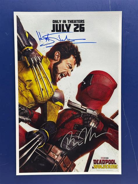 Deadpool And Wolverine 2 Cast Members Signed Movie Poster Coa