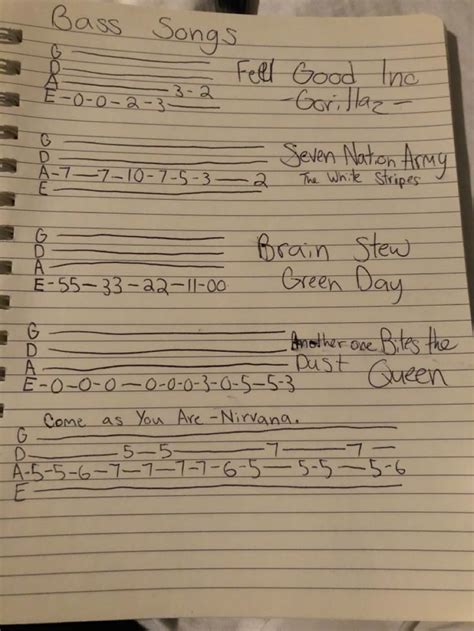 Easy Bass Songs Learn Bass Guitar