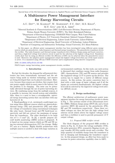 Pdf A Multisource Power Management Interface For Energy Harvesting