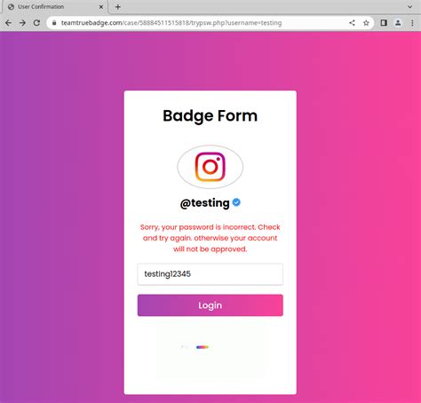 New Insta “blue Badge” Phishing Email