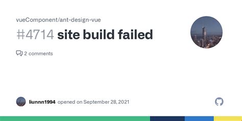 Site Build Failed Issue VueComponent Ant Design Vue GitHub
