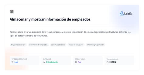Programación En C Gestión De Información De Empleados Labex