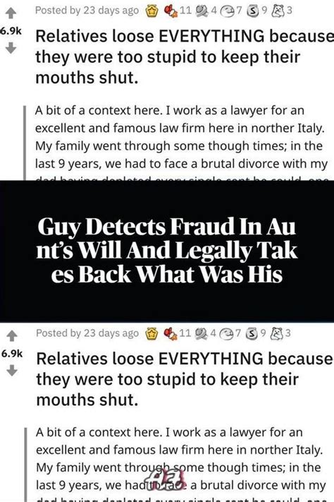 Guy Detects Fraud In Aunt S Will And Legally Takes Back What Was His Artofit