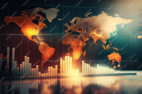 Premium Ai Image World Map With A Bar Chart Overlay Showing Global