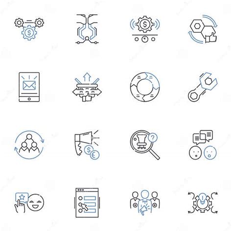 Team Partnerships Line Icons Collection Collaboration Alliance Cohesion Unity Synergy