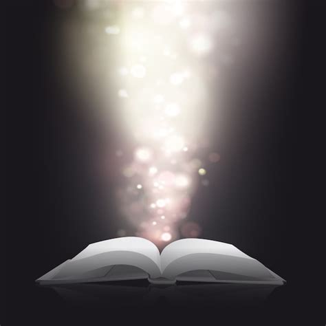 Открытая книга с блестящим светлым фоном | Бесплатно векторы