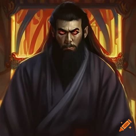 Character Illustration Of An Evil Asian Male In Ancient Chinese Clothing