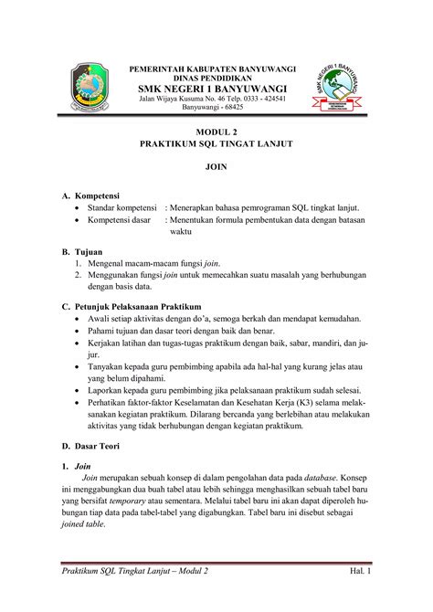 Sql Modul Pdf