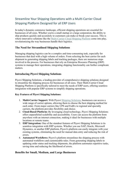 Ppt Streamline Your Shipping Operations With A Multi Carrier Cloud Shipping Platform Designed