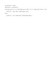 Lab Leap Year Py Is Leap Year False Input Year Int Input If Input Year And