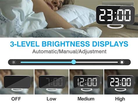 Mirrored Digital Alarm Clock With Dual USB Ports PCWorld
