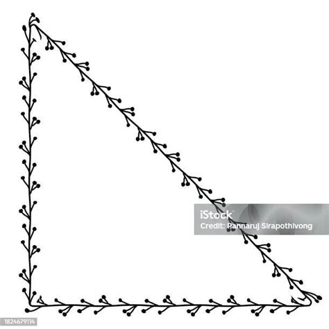 오른쪽 삼각형 모양 꽃 프레임 화 환 벡터 나뭇잎 테두리 꽃 사진 프레임 식물 가지 장식 꽃 식물에 대한 스톡 벡터 아트 및 기타 이미지 꽃 식물 꽃무늬