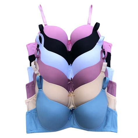 6 Pieces Full Coverage Underwire Push Up Bras B C Cup Bra 36b