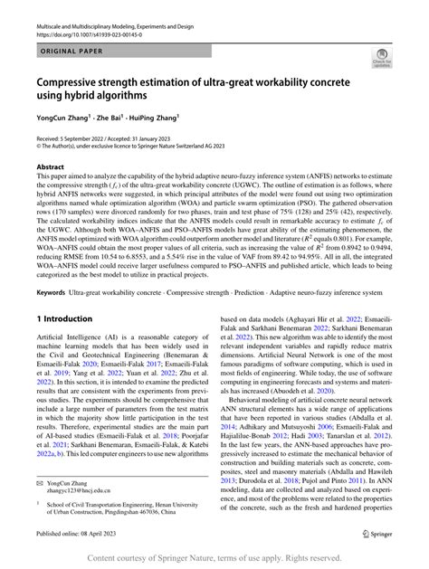 Compressive Strength Estimation Of Ultra Great Workability Concrete Using Hybrid Algorithms