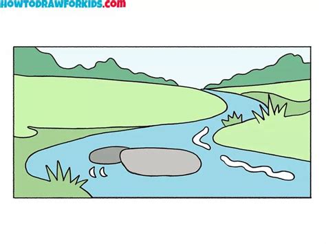 How To Draw A River Step By Step