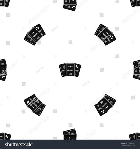 Passports Pattern Repeat Seamless Black Color Stock Vector Royalty Passports Pattern Repeat Seamless Black Color Stock Vector Royalty