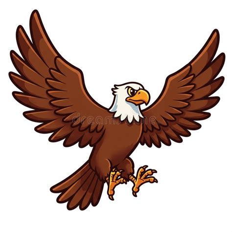 Illustration Of An Animated Bald Eagle Haliaeetus Leucocephalus With