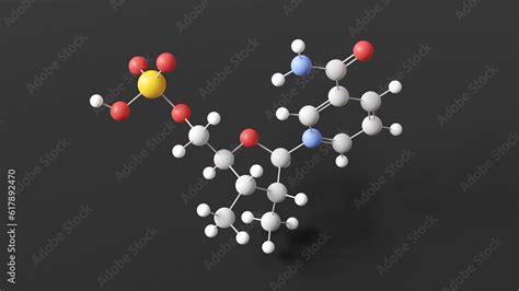 Nicotinamide Mononucleotide Molecule Molecular Structure Vitamin B3 Ball And Stick 3d Model