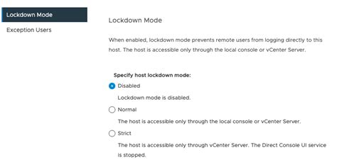 Esxi Lockdown Mode Vm Infrastructure
