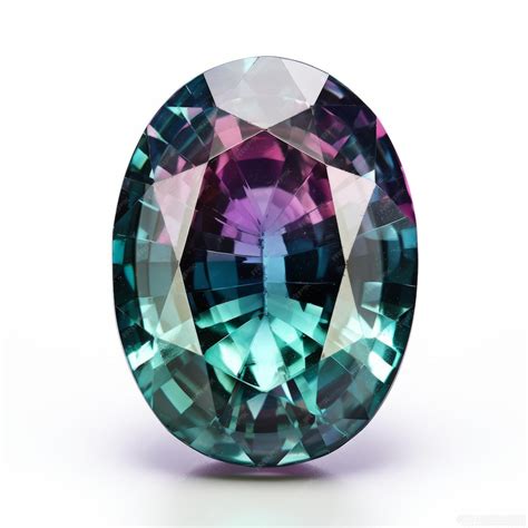 Premium Photo Alexandrite Stone With Purple And Green Colors On White