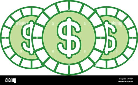 Set Three Coins Money Dollar Currency Stock Vector Image Art Alamy