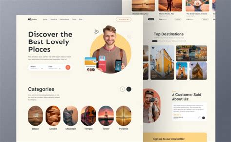 travel ui landing page created in flutter