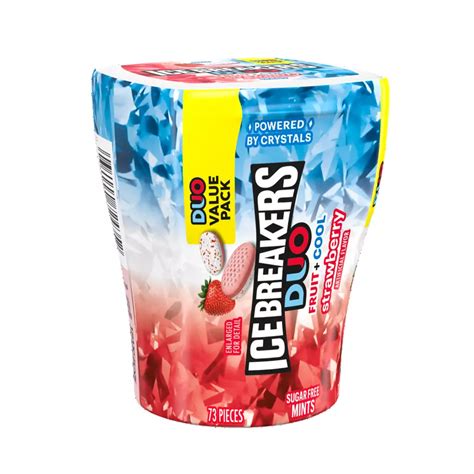Ice Breakers Duo Strawberry Sugar Free Mints 2 99 Oz Bottle 73 Pieces