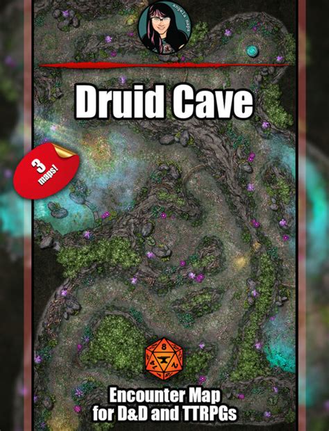 Druid Cave Battle Map With Foundry Vtt Support ⋆ Spooky Action Games