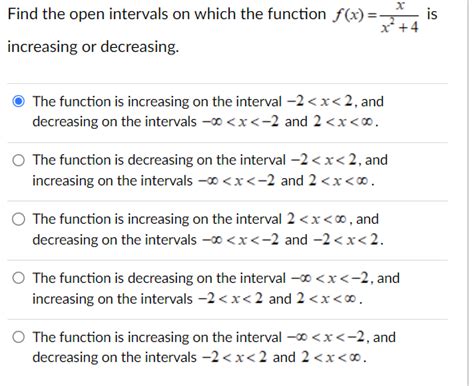 Solved Find The Open Intervals On Which The Function Chegg
