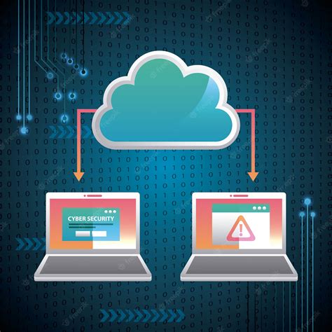 Premium Vector Cyber Security Binary Circuit High Speed Cloud Connection Computer Safety