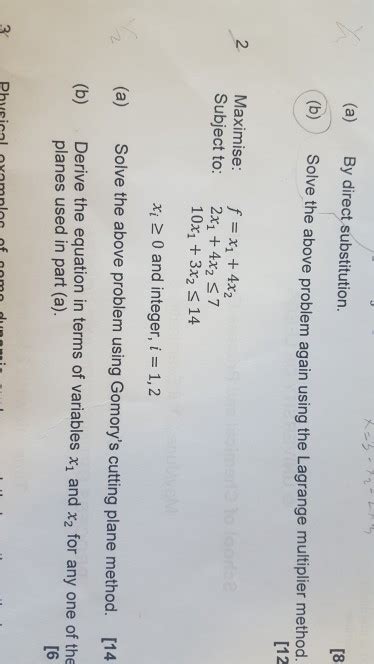 A By Direct Substitution 8 B Solve The Above