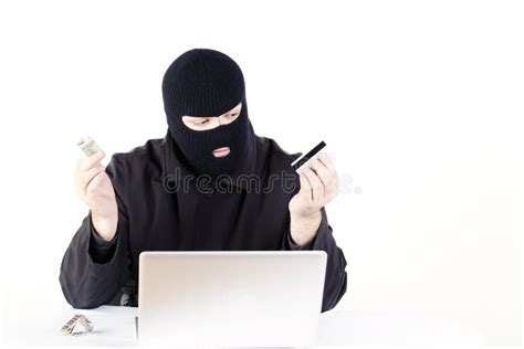 Man Stealing Data From A Laptop Stock Photo Image Of Espionage Crime 12086098