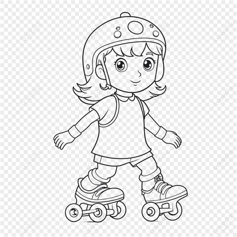 Dora Do S Ninja Roller Skates 색칠하기 페이지 아웃라인 스케치 드로잉 벡터신발류의류 Png 일러스트