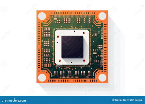 Computer Processor Vector Flat Minimalistic Isolated Vector Style Illustration Stock Vector