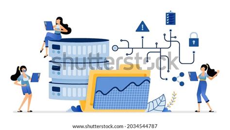 Illustration Database Access Performance Providing Network Stock Vector Royalty Free