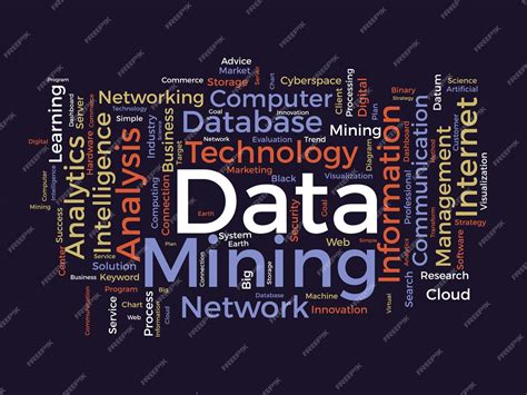 Premium Vector Word Cloud Background Concept For Data Mining Internet Technology Database