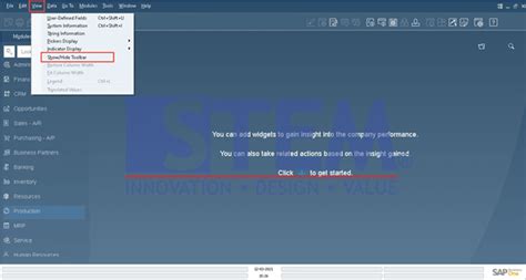 Menampilkan Atau Menyembunyikan Toolbar Pada Sap Business One Sap