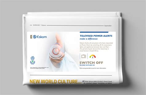 Eskoms Switch Off To Stay Switched On Campaign By Debbie Marx At