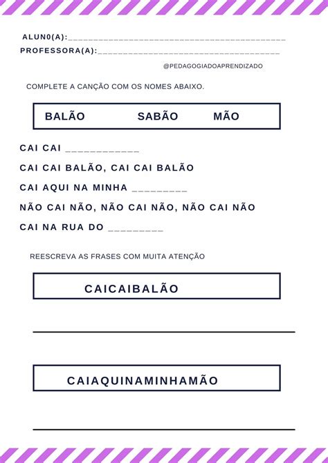Cai Cai Balão Atividades